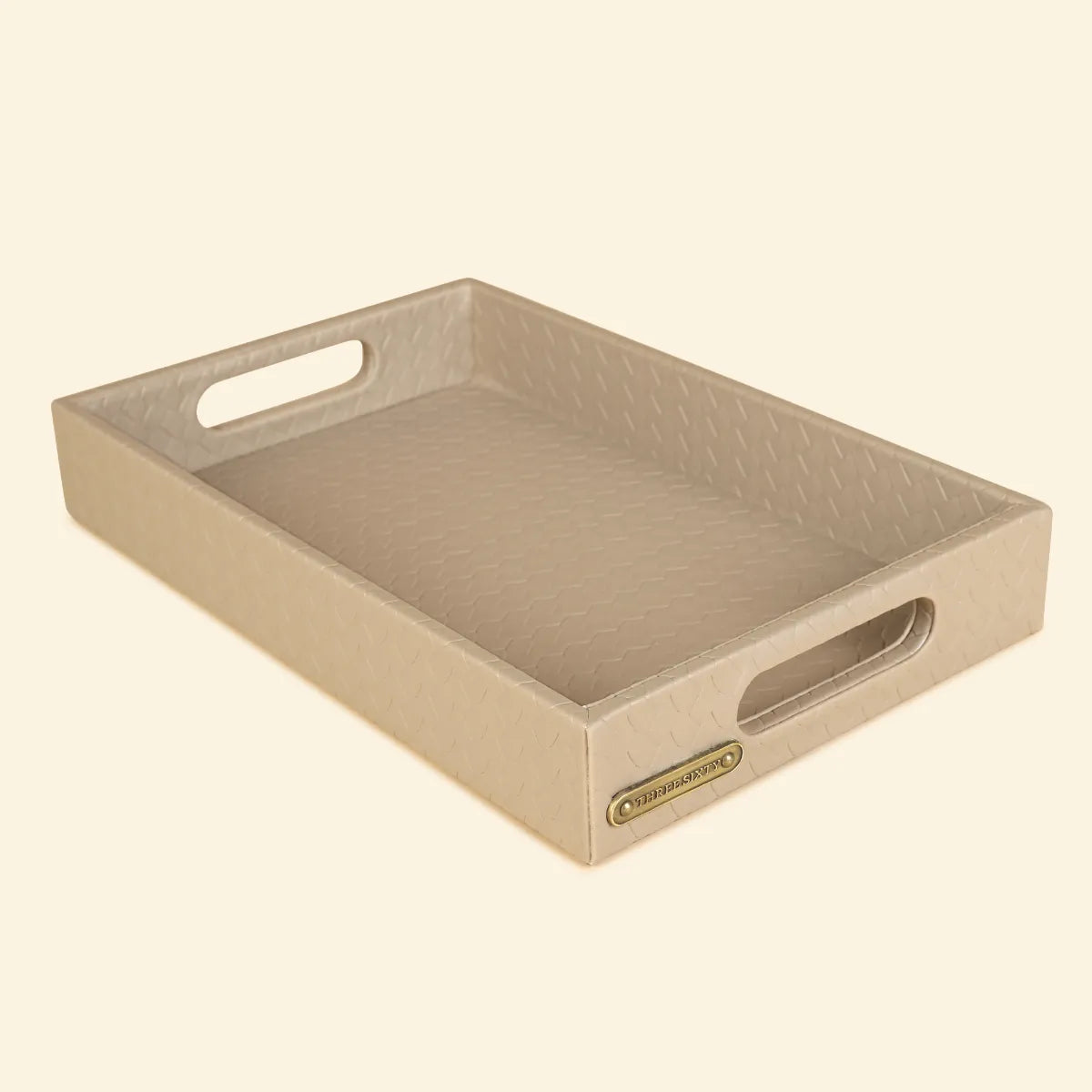 Entwine Small Rectangular Tray Beige