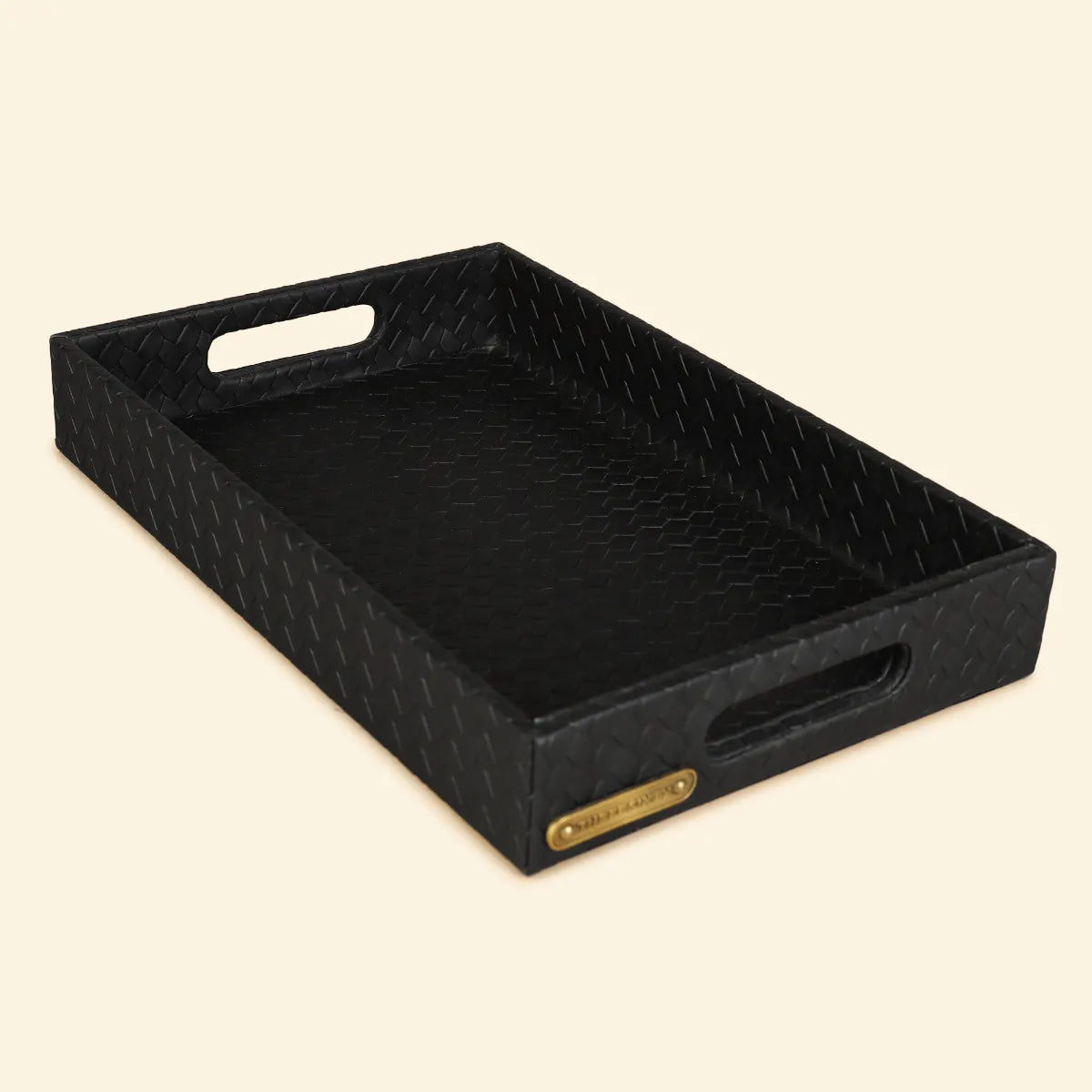 Entwine Small Rectangular Tray Black
