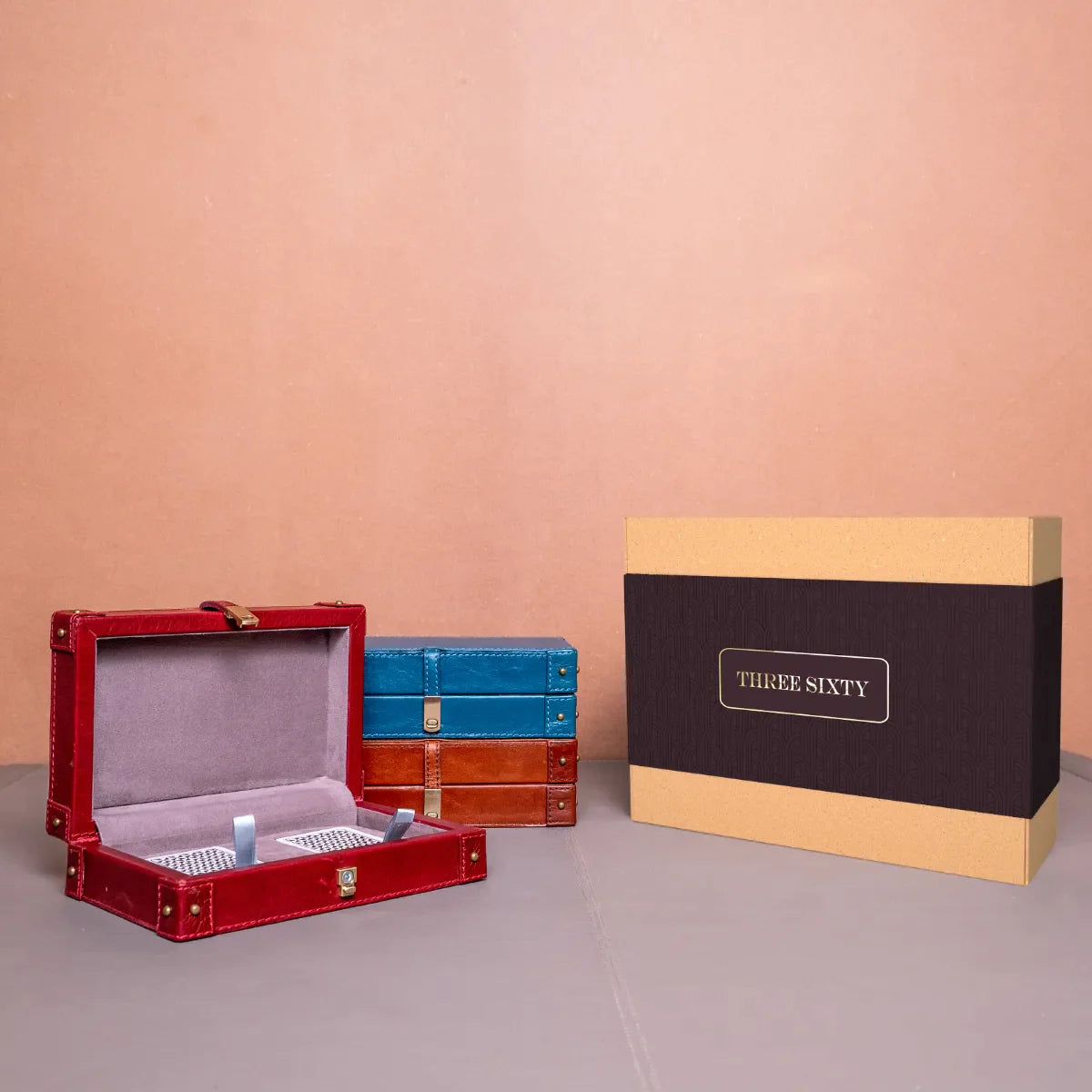 Playing Card Box - Red – Three Sixty Leather