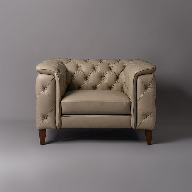 Exeter Chesterfield Single Seater Sofa Beige