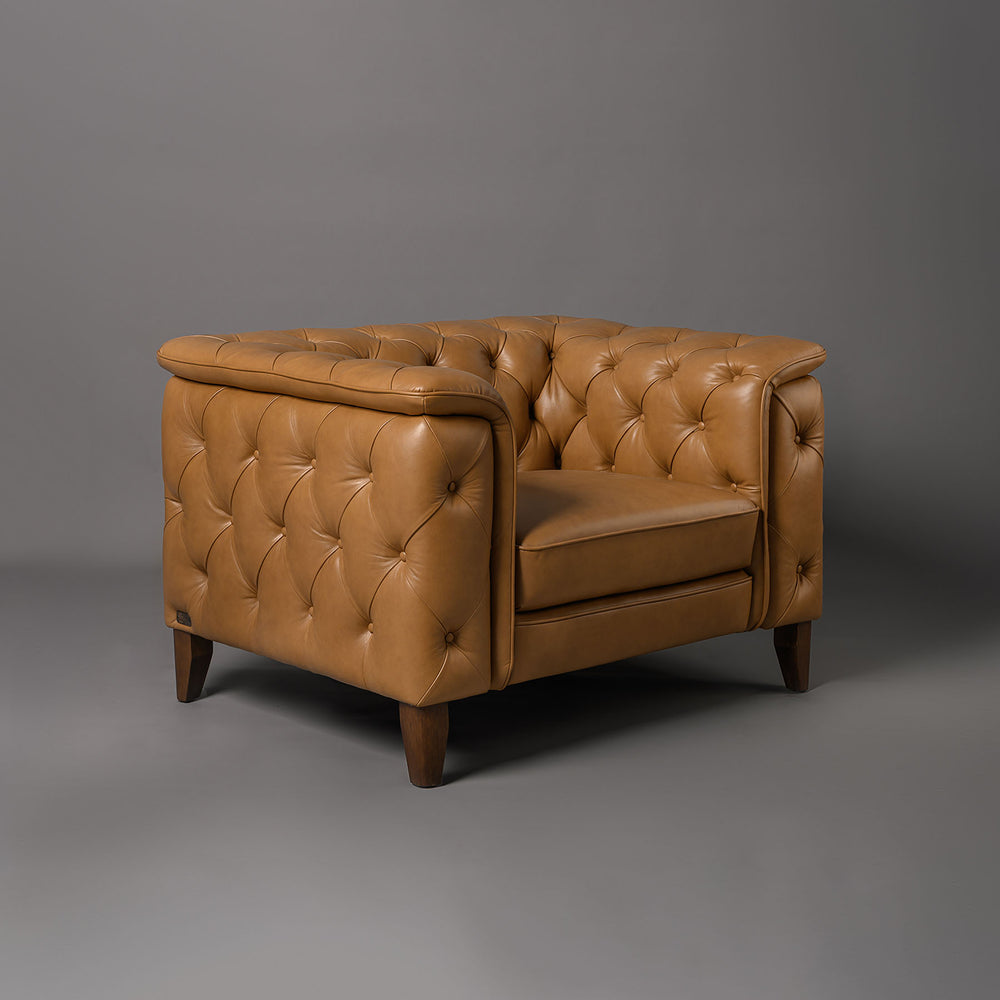 Exeter Chesterfield Single Seater Sofa Tan