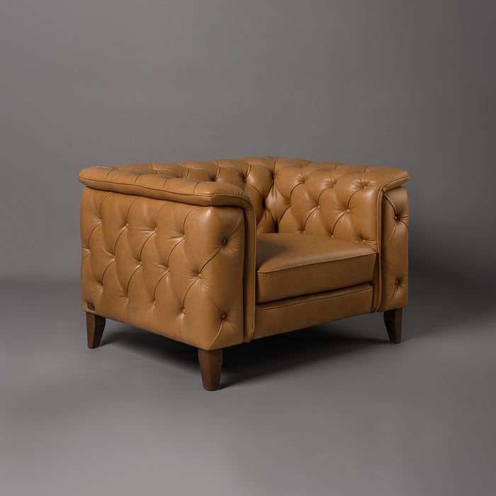 Exeter Chesterfield Single Seater Sofa Tan
