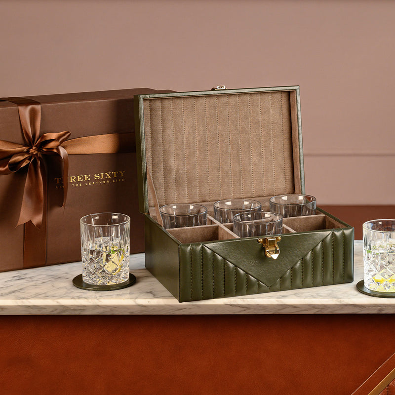 Buy Glencrest Glass Trunk Green Decorative Storage Online - Three Sixty ...