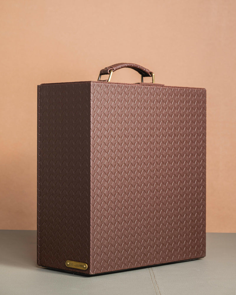 Entwine Briefcase Portable Bar Brown