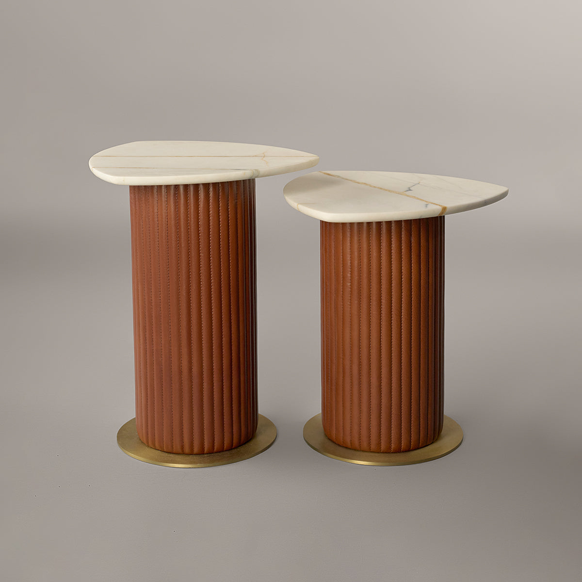Buy Linea End Table set of 2 Cognac Online in India -Three Sixty Life