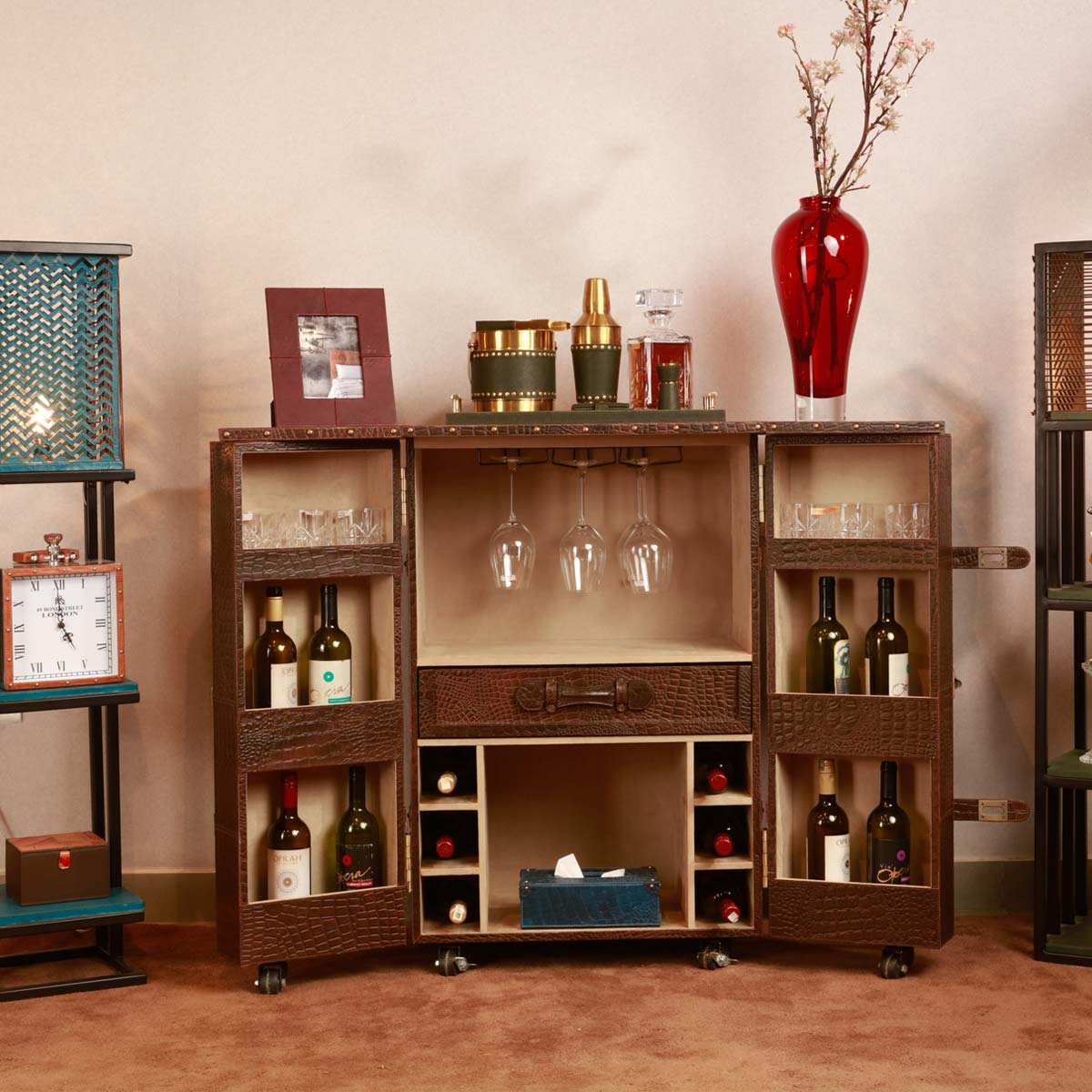 Panama Croco Medium Bar Tan