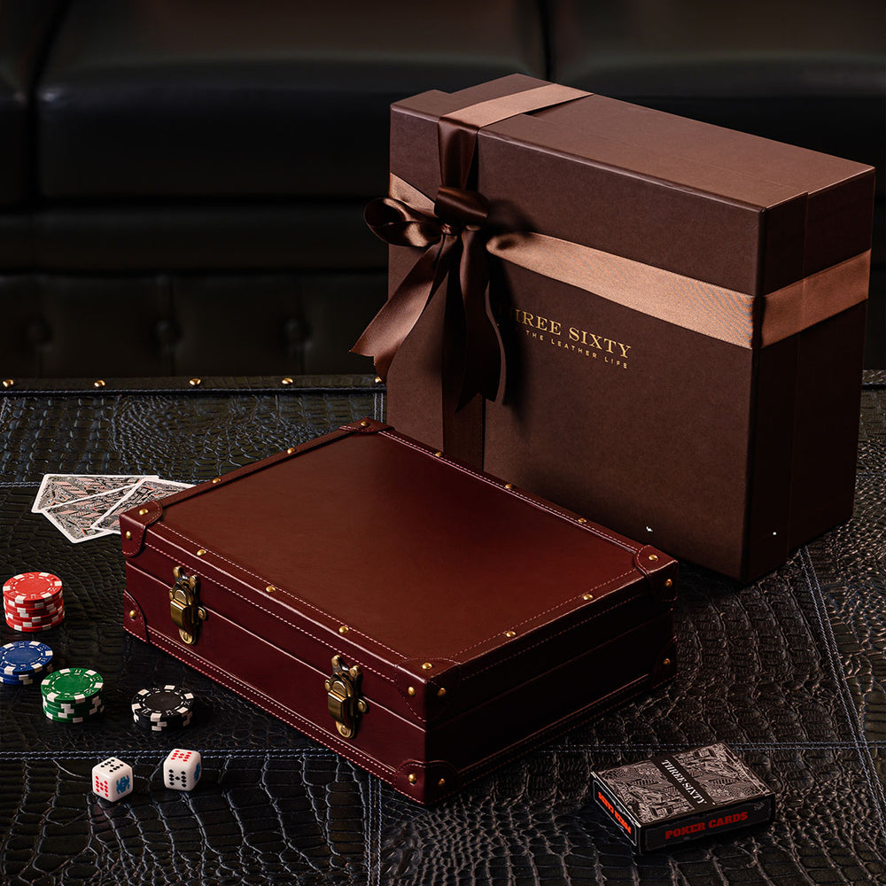 Buy Royale Poker Trunk Burgundy Premium Game Set Online - Three Sixty Life