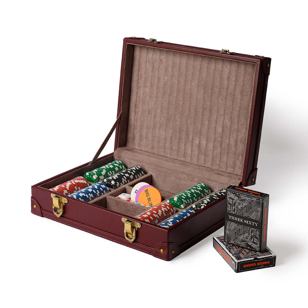 Buy Royale Poker Trunk Burgundy Premium Game Set Online - Three Sixty Life
