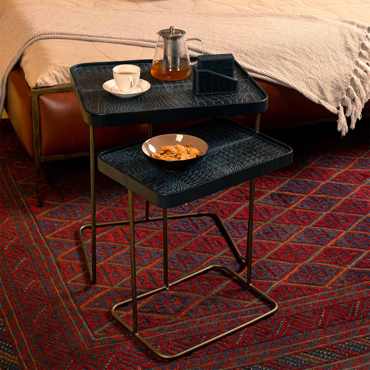 Buy Nested Coffee Tables in Blue Online - Three Sixty Leather