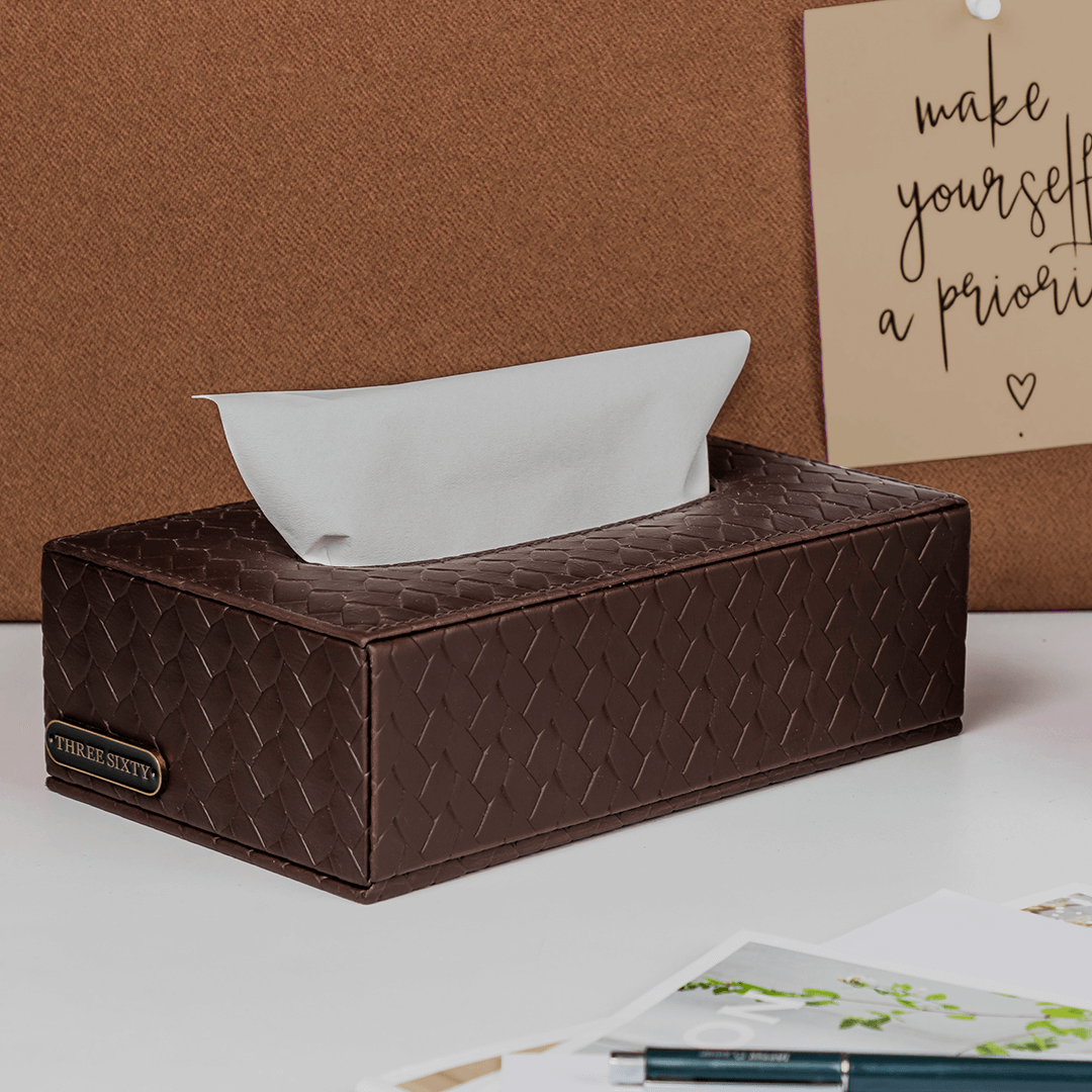 Entwine Brown Tissue Box