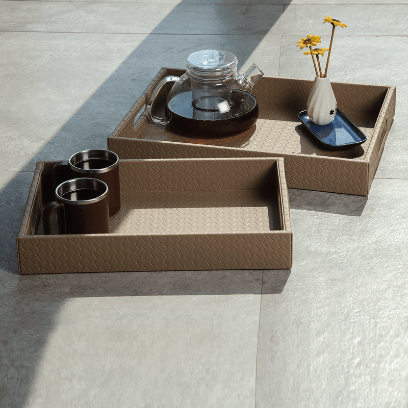 Entwine Multipurpose Trays Set of 2 Beige